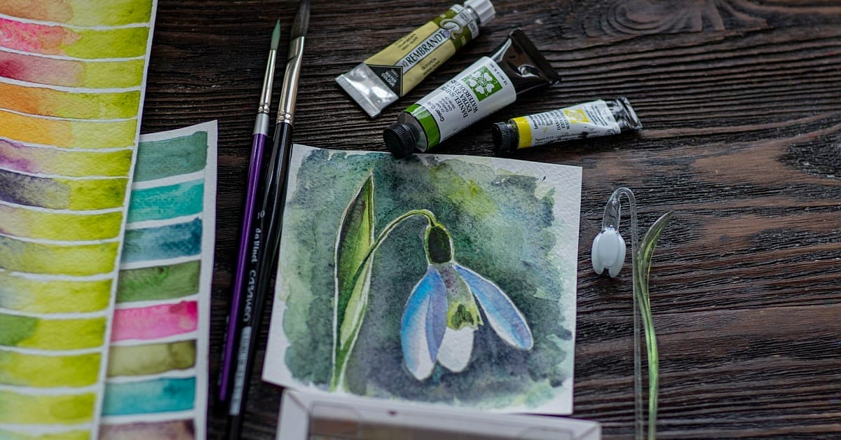 Watercolor Snowdrops